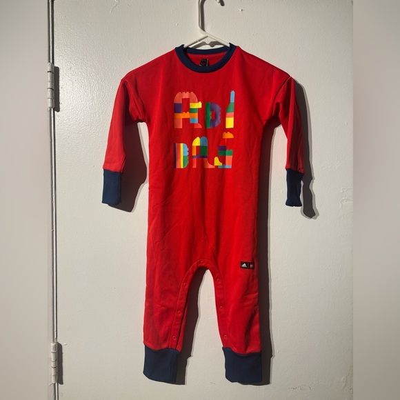 adidas | One Pieces | Adidas X Lego Baby Romper Onepiece Red Long ...